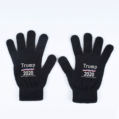 新款手套2020trump手套针织加厚保暖连指手套男女冬