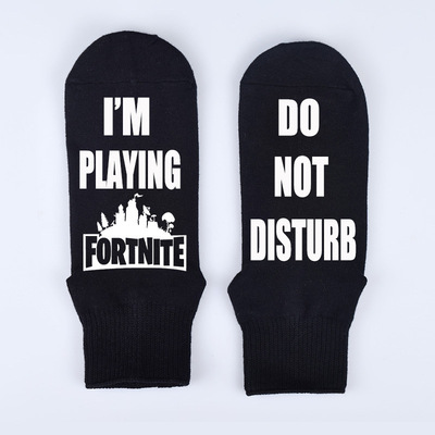 亚马逊速卖通Fortnite堡垒之夜长袜游戏男女棉袜长筒袜子