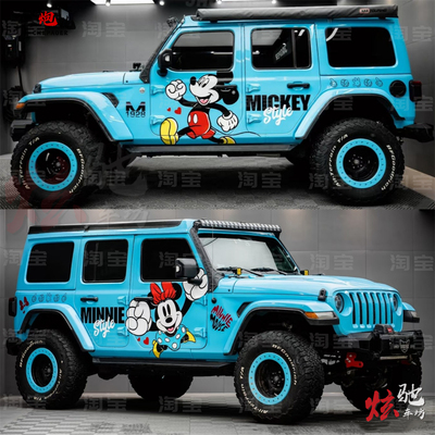 牧马人车贴拉花 坦克300哈弗猛龙大狗 ivarV23米奇米妮改装贴纸