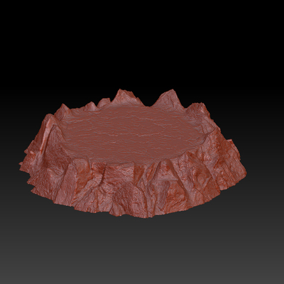 三维图 圆雕图 模型 3D STL 精雕 木雕 雕刻图S山峰托盘250821
