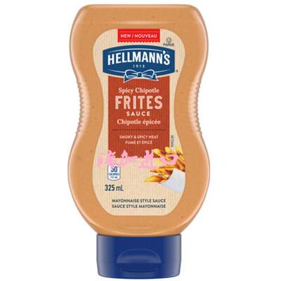 加拿大Hellmann's Frites好乐门墨西哥烟熏辣薯条酱汉堡沙拉325ML