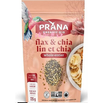 包邮加拿大Prana chia flax有-机整颗黑奇-亚籽+亚麻籽225克*2包