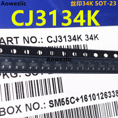 100个 CJ3134K SOT-23 丝印 34K N沟道 20V 750mA 场效应管MOSFET