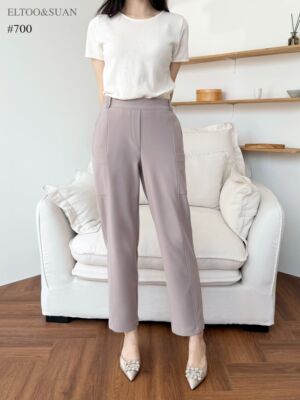 韩国东大门2026春季新款INTRO松紧腰时尚百搭洋气纯色西裤700