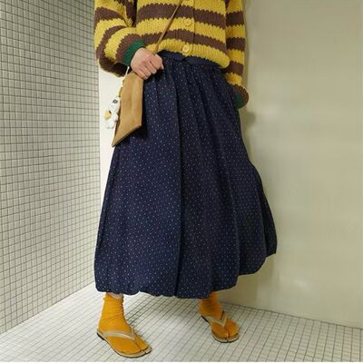 韩国东大门2026春季新款VIVACITY时尚百搭洋气波点纯色半身裙