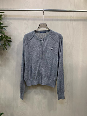 瑞瑞欧货2026年春季新款时尚百搭圆领字母刺绣羊毛开衫上衣1317