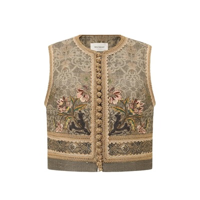 INTO THE EAST 柞蚕丝银莲盘扣马甲 E1DGAW010GR22VE