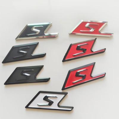 适用于奔驰C级E级车标改装SAMG后尾标S旗标尾箱盖装饰黑化车标贴