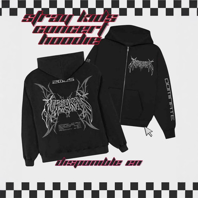 跨境热销开衫卫衣stray kids Dominate Tour 新款skz zip hoodie