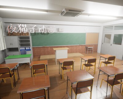 UE4虚幻5素材日式学校教室课堂场景模型 Japanese Classroom Pack