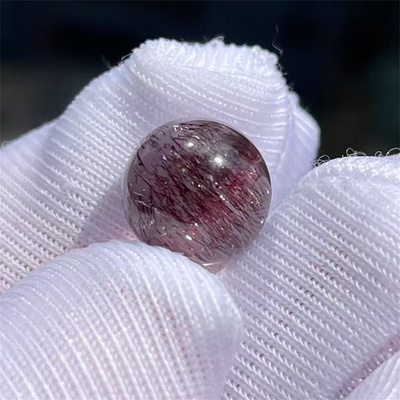 天然水晶超七紫红发圆珠9mmDIY饰品戒指多宝串项链吊坠一物一图款