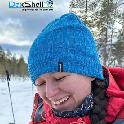 戴适DexShell防水透气透湿针织翻边男女户外登山防风雪帽DH32405