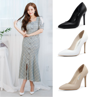 韩国尖头细跟皮鞋朴敏英同款