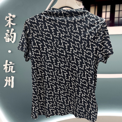 2025夏新款桑蚕丝衬衫女短袖印花
