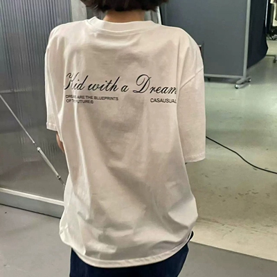 短袖宽松韩国代购字母印花T恤女