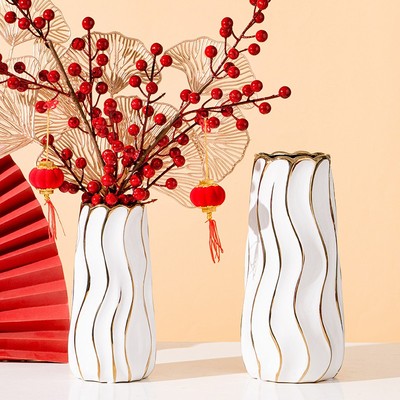 新款大号陶瓷花瓶插花仿真花现代简约床头餐厅电视柜客厅居家摆件