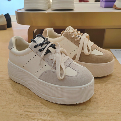 COMELY康莉女鞋2025秋季新款厚底系带百搭休闲舒适乐福鞋KKF56569