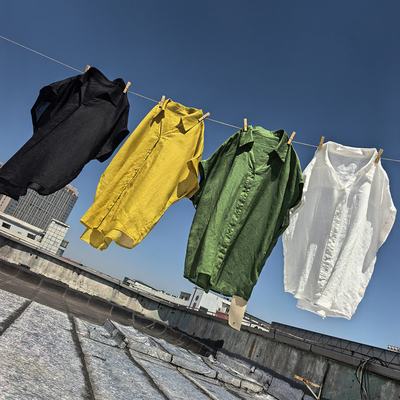 无品牌宽松型百搭短袖苎麻