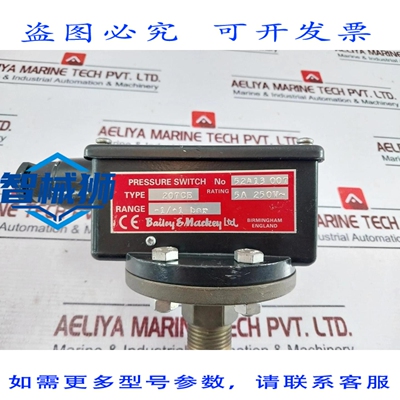 原装供应 BAILEY&MACKEY 207CE 压力开关 - 1/+1 巴 5A 250V