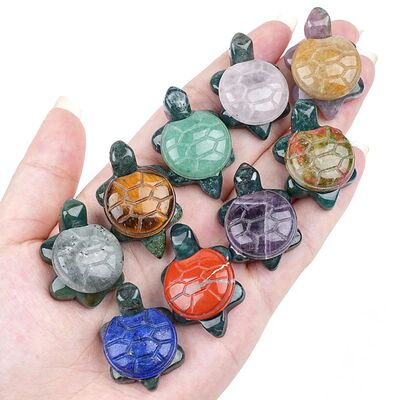 1pc Natural Stone Mini Turtle Tortoise Statue Carved Reiki