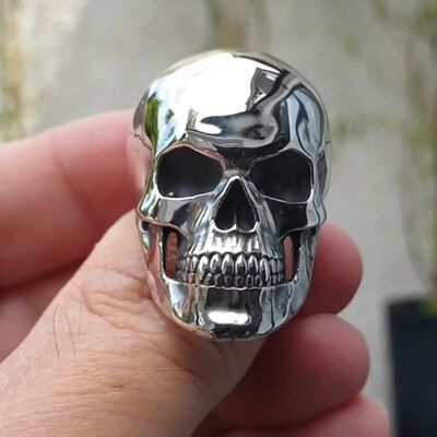 Hip-Hop Men's Biker Rings Ghost Head Skull Rings for men