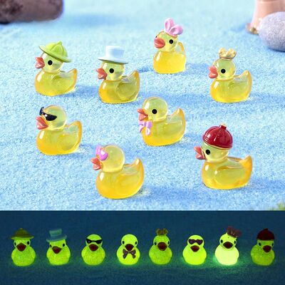 30pcs Luminous Resin Mini Yellow Duckling Miniatures Doll