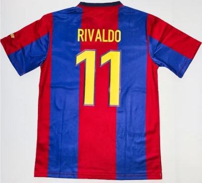 98 99 Barcelona Vintage GUARDIOLA RIVALDO FIGO Soccer Jersey