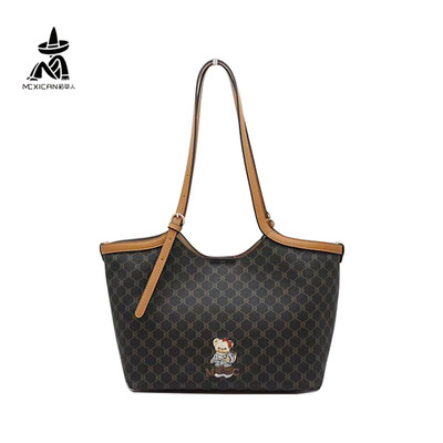 稻草人女包2025冬季新款专柜同款老花印花托特包大容量单肩手提包