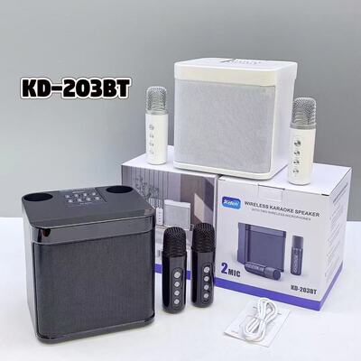 跨境 KD203BT蓝牙音箱KTV家庭套装音箱带双话筒一体机唱歌K歌音响