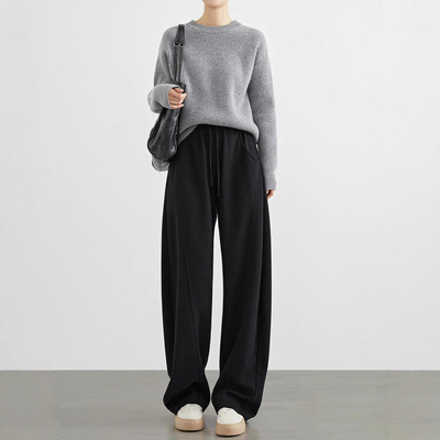 镰刀弯弯秋冬加厚阔腿香蕉卫裤