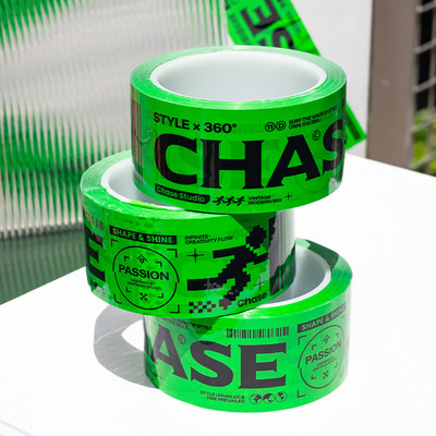 CHASE原创彩色封箱打包胶带防水创意行李箱贴纸可爱装饰透明胶布