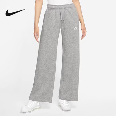 NIKE/耐克女裤NSW CLUB FLC MR PANT WIDE舒适运动长裤FB2728-063