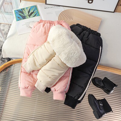 kids winter pants thick 儿童羽绒三层冬加绒加厚长裤中小童保暖