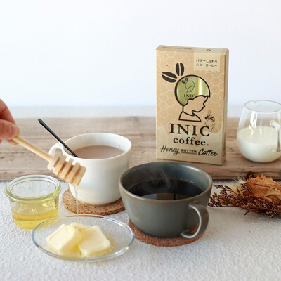 日本直邮INIC coffee 蜂蜜咖啡黄油蜂蜜速溶咖啡 9.9g*6条/盒