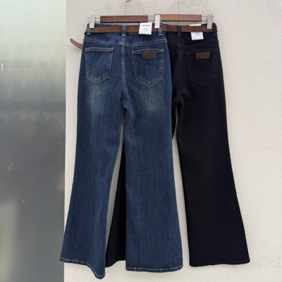 2026秋冬新款JEANS20216时尚包包百搭喇叭裤高腰弹力女牛仔长裤