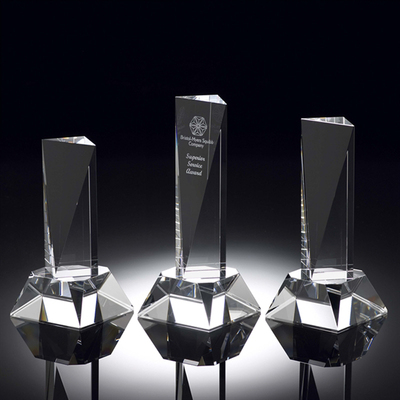 水晶菱形柱奖杯东南现货定做