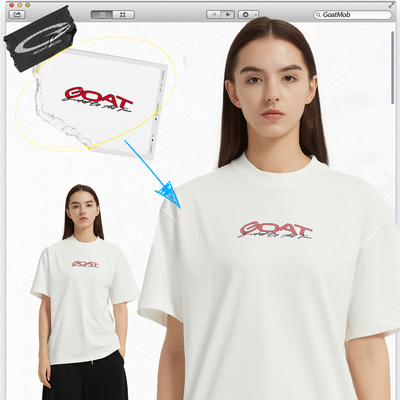 GOAT小标签名印花短袖圆领上衣