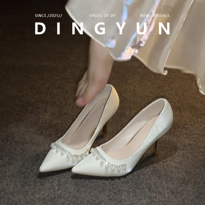 法式尖头单鞋女细跟高跟鞋不累脚