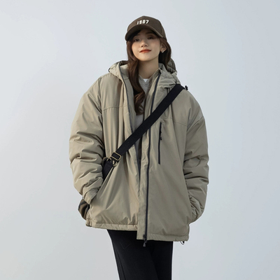 宽松胖妹妹棉服女大码棉衣外套