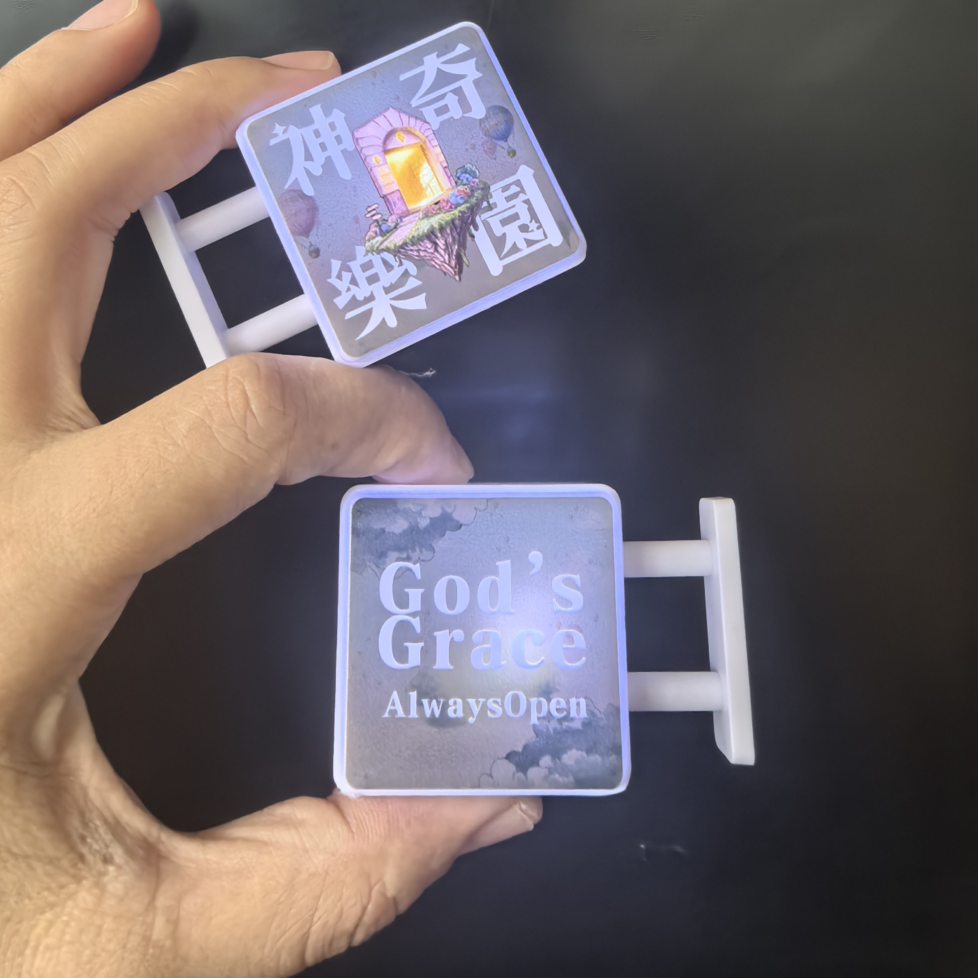 环保ABS定制logo宗教创意氛围灯牌冰箱贴亮灯磁吸家咖啡店LED发光