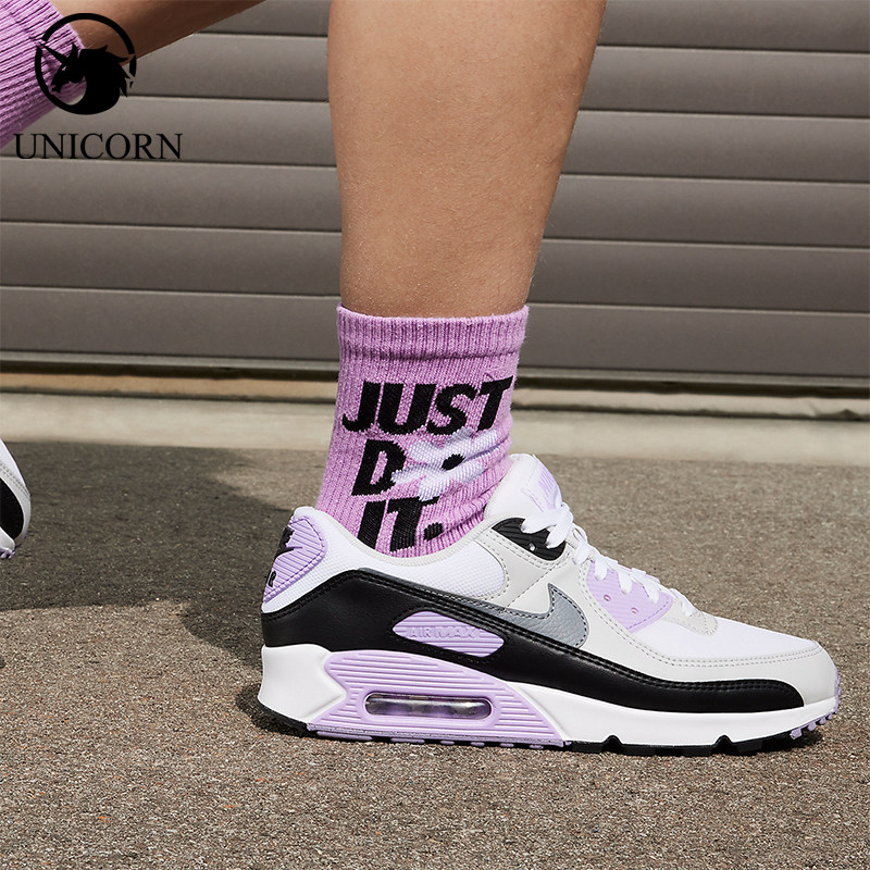 Nike/耐克正品Air Max 90女士耐磨训练轻盈气垫跑步鞋DH8010-103_虎窝淘