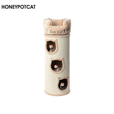 蜜罐猫爬架猫窝猫树一体 剑麻桶多层猫窝 冬季保暖猫房子 5378