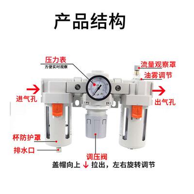 SMC型油水分离器三联件气源处理器AC2000-02 AC3000-03 AC4000-04