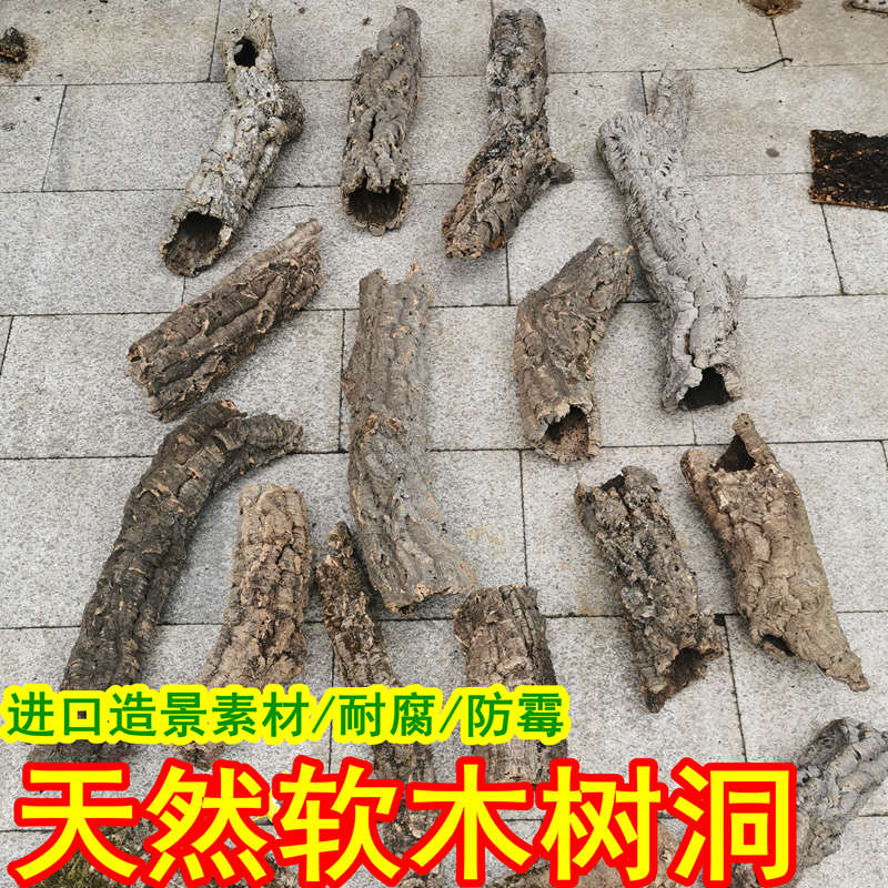 大灰狼葡萄牙软木香槟树皮爬宠箱爬虫箱天然树洞造景躲避雨林缸