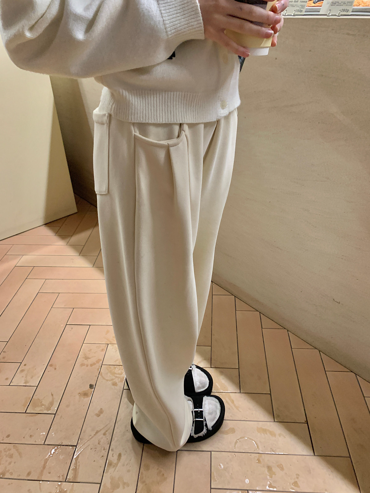 KERNEL COSMOS 23FW时髦懒人裤慵懒宽松加厚加绒阔腿卫衣裤_虎窝淘