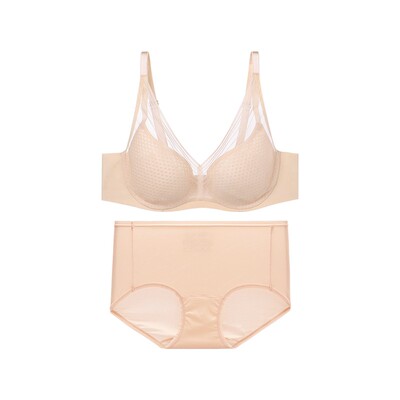 【明星同款】安莉芳本命年红文胸大胸显小套装EBW0457/EPW0193