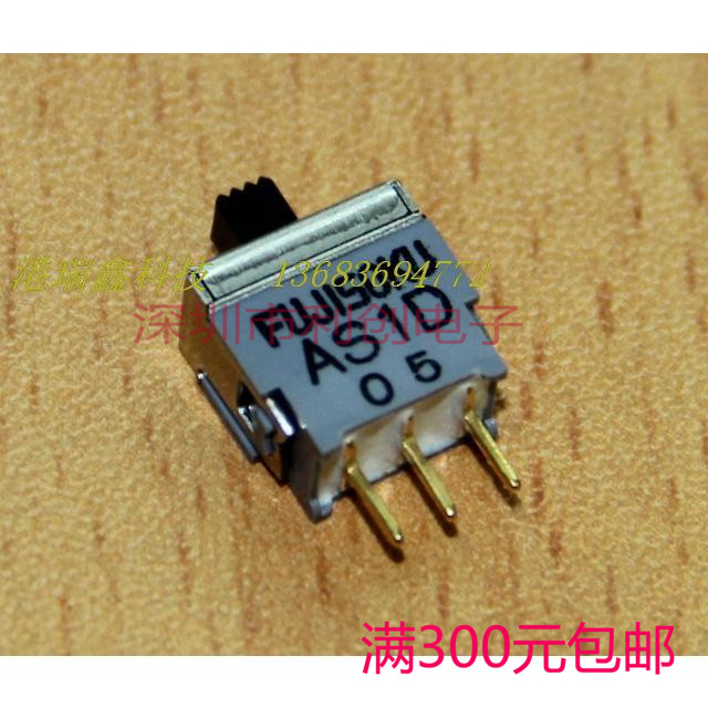FUJISOKU镀金单路针脚三脚两档小拨动开关AS1D-2M滑动{库存积压}