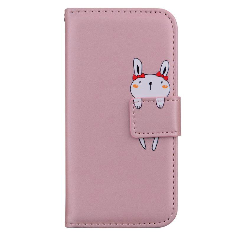 白兔粉适用IPhone17/16/15/14/13/12/11promax/Plus苹果翻盖手机壳Mini/Se/Air皮套防摔保护套电话壳