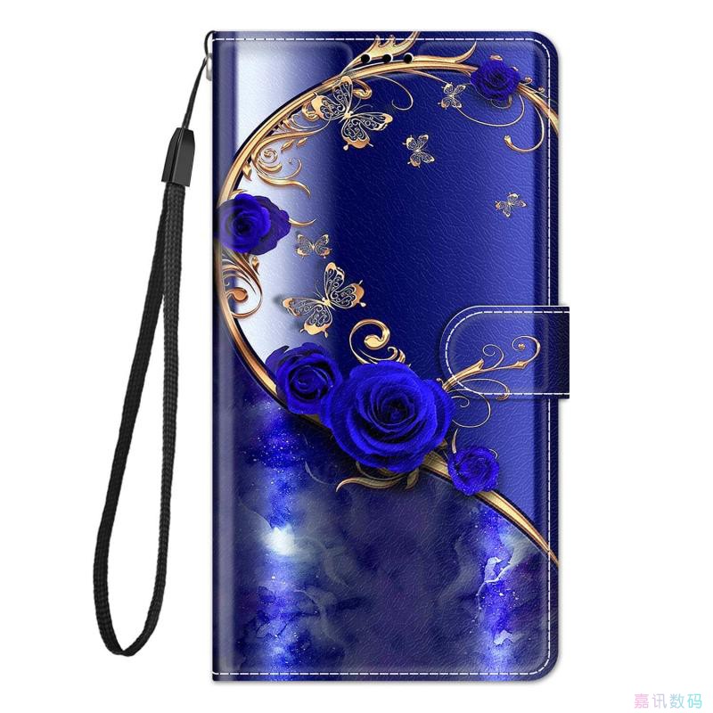 蓝玫瑰适用IPhone17/16/15/14/13/12/11promax/Plus苹果翻盖手机壳Mini/Se/Air皮套防摔保护套电话壳