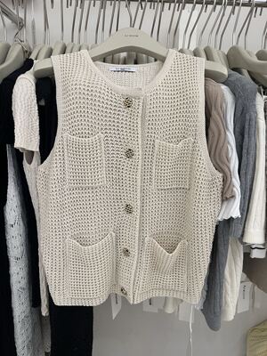 ajroom小香风外套女针织开衫上衣无袖新款显高气质高级感针织衫女